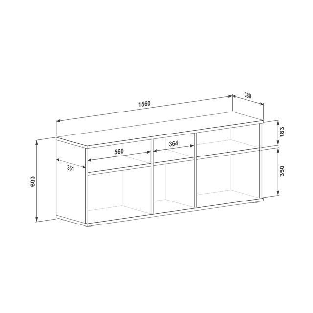 STUGARD meja tv, 156x38x60cm – Astrokabinet